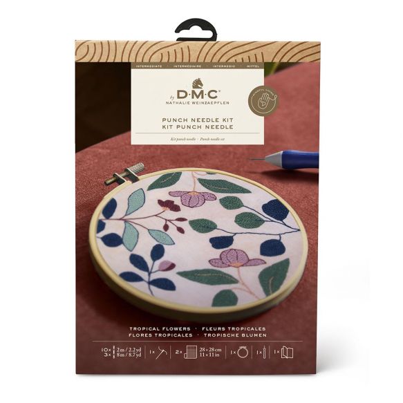 DMC Punch Needle Kit - Tropical Flowers - 18.5cm — Marias Wool Shop