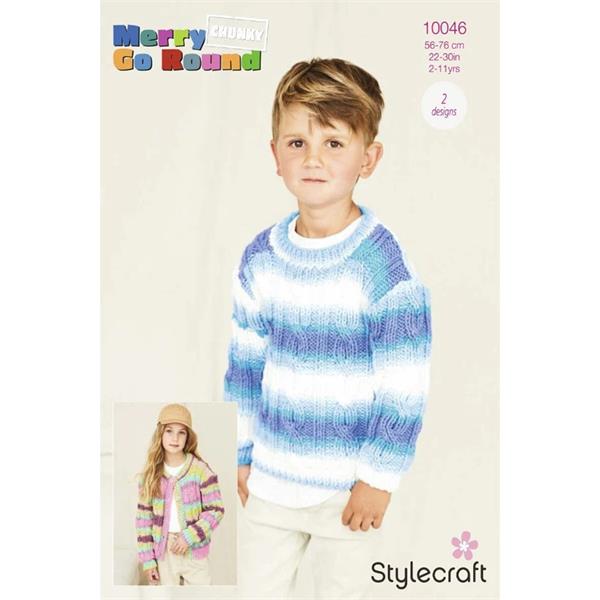 Stylecraft Pattern 10046 Seater & Cardigan in Merry Go Round Chunky ...