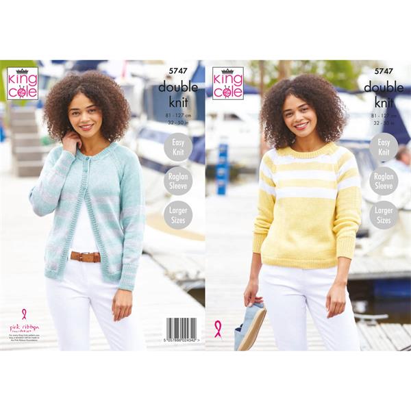 King Cole Pattern 5747 Sweater & Cardigan in Cottonsmooth DK — Marias ...