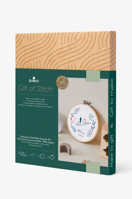 DMC "Gift of Stitch" Stork Baby Keepsake Embroidery Kit — Marias Wool Shop